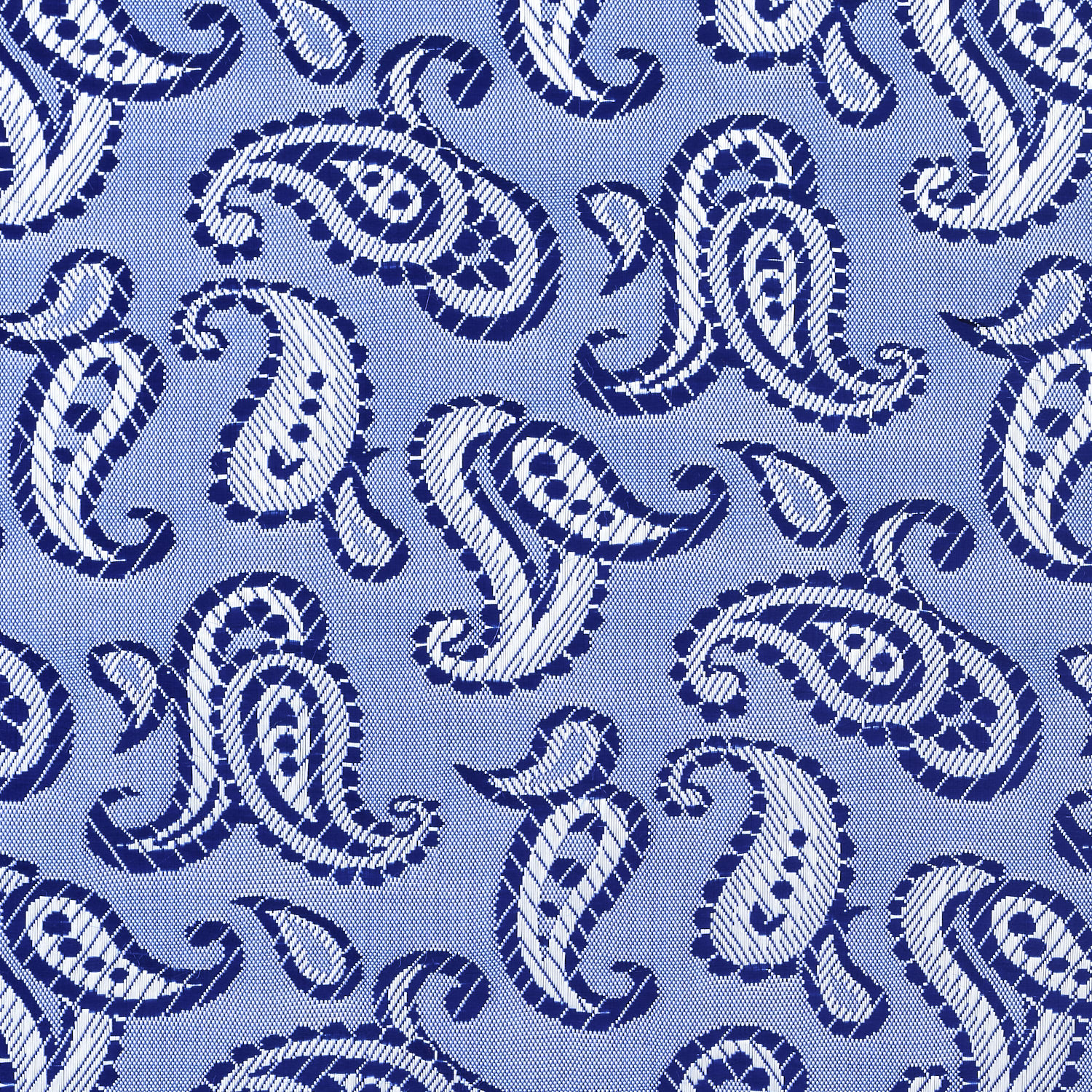 SILVER BLUE PAISLEY VISCOSE 52% ACETATE 48% - Harrisons